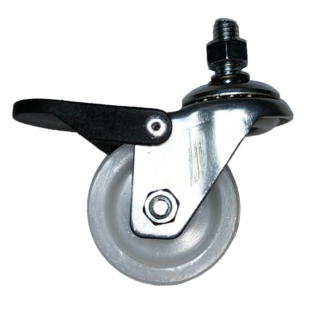 Rodizio Girat. C/ Freio Rosca 3/8'' Roda 2" R.210 Nylon Branco 80kg ...